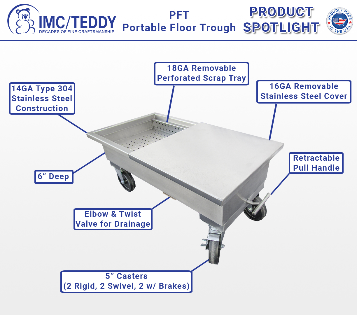 Introducing Model #PFT Portable Floor Trough – IMC/TEDDY